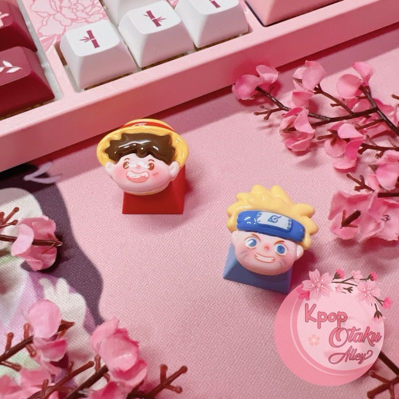 Anime Luffy Naruto Flat Artisan Keycaps | Kpop Otaku Alley Keycaps ...