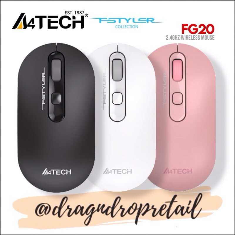 A4TECH FSTYLER FG20 2.4GHz Wireless Optical Mouse (Grey, White & Pink ...