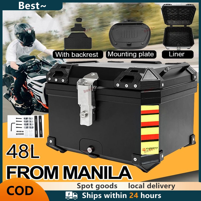 48L Motorcycle Top Box ABS Material Boot with Top Box Backrest Lining ...