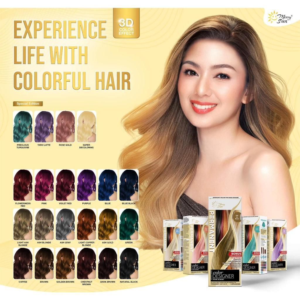 Hair Dye Merry Sun 100% Orignal Permanent Hair Color | Shopee Philippines