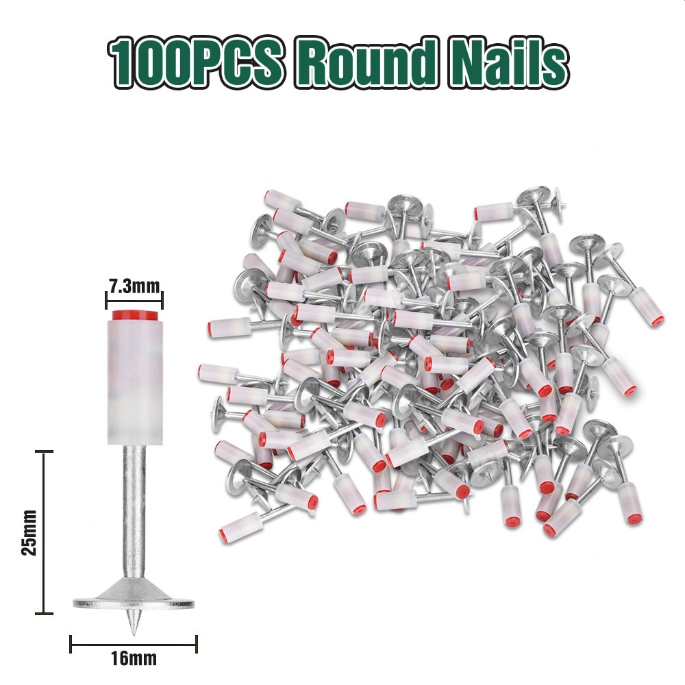 100pcs Steel Nails Round Nails Fastener Nails for Nail Gun Rivets Clamp ...