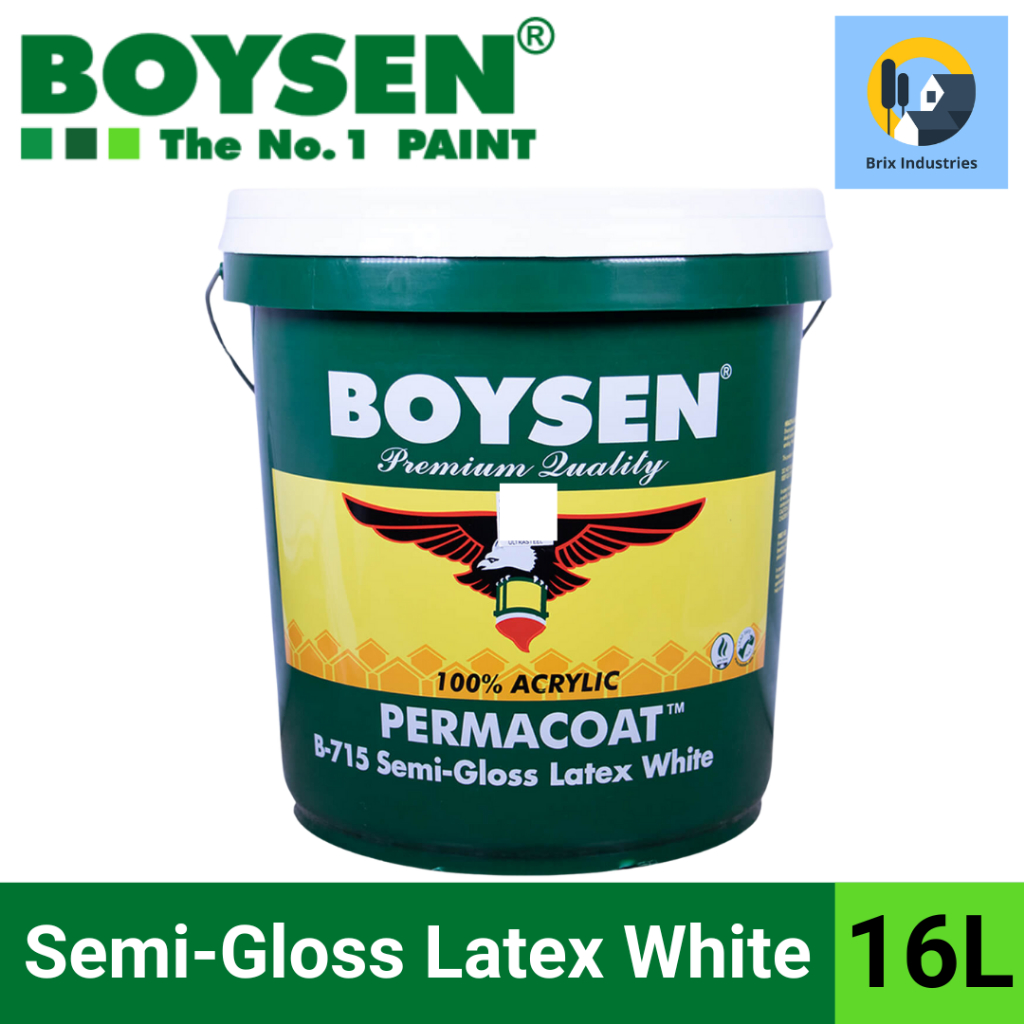 Boysen Permacoat Flat, Semi-Gloss, Gloss Latex White 16 Liters (Pail ...