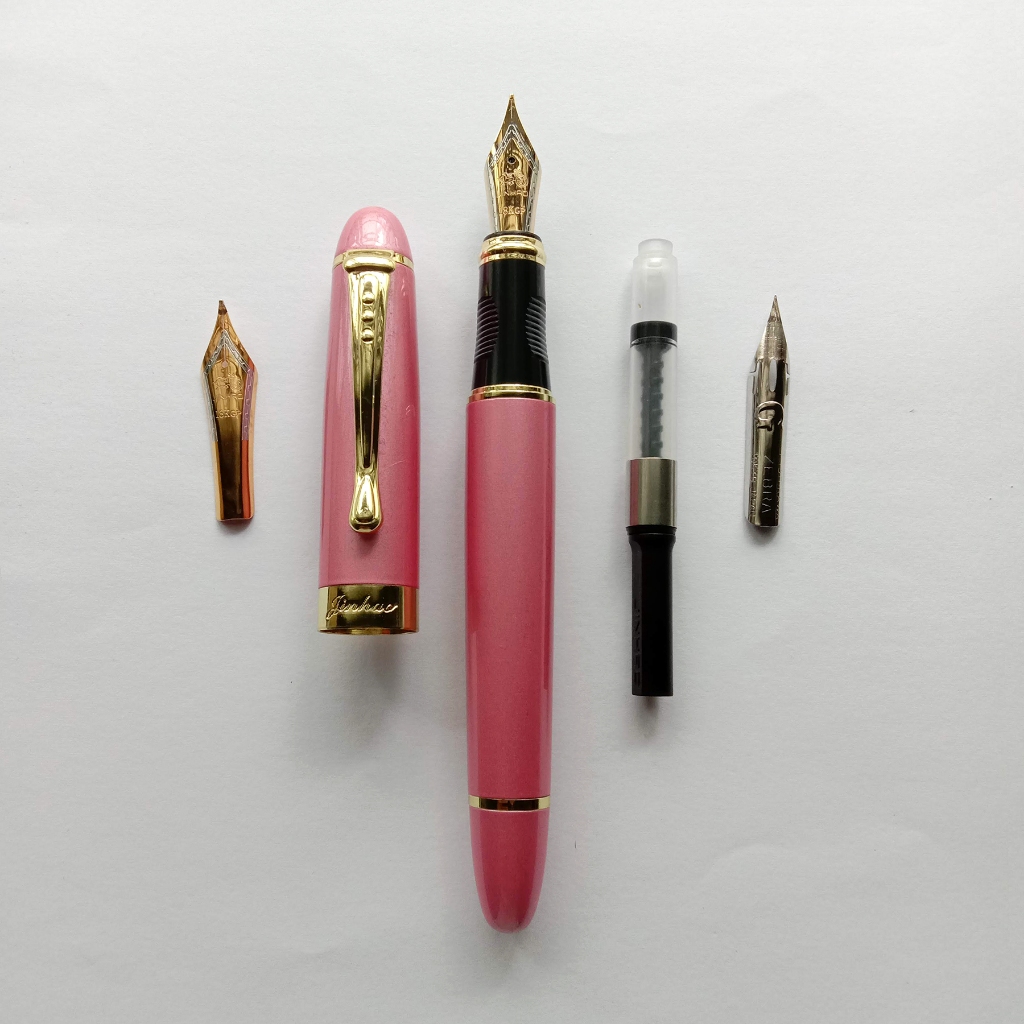 JINHAO Fountain Pen with Fude + Medium/Fine Nib + Zebra G Nib | Shopee ...
