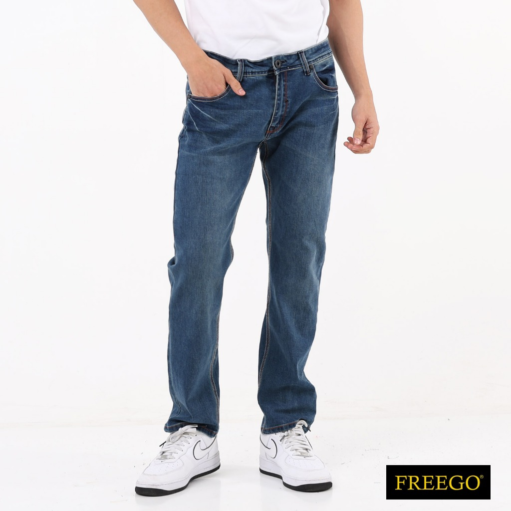 Freego Mens Denim Long Pants Slim Tapered Fit Stretch GBB23-0008 ...