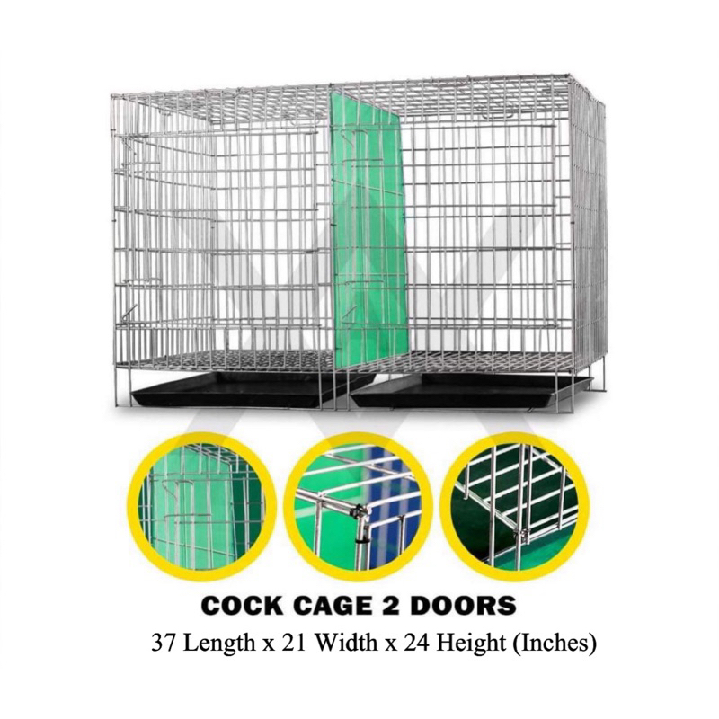 Heavy Duty Cock Cage Single/ 2-Doors/ 4-Doors Galvanized Gamefowl ...