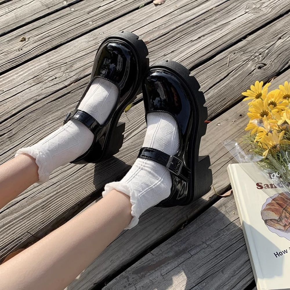 Classic Fashion Lolita/Japanese JK Black Thick bottom SHoes British ...