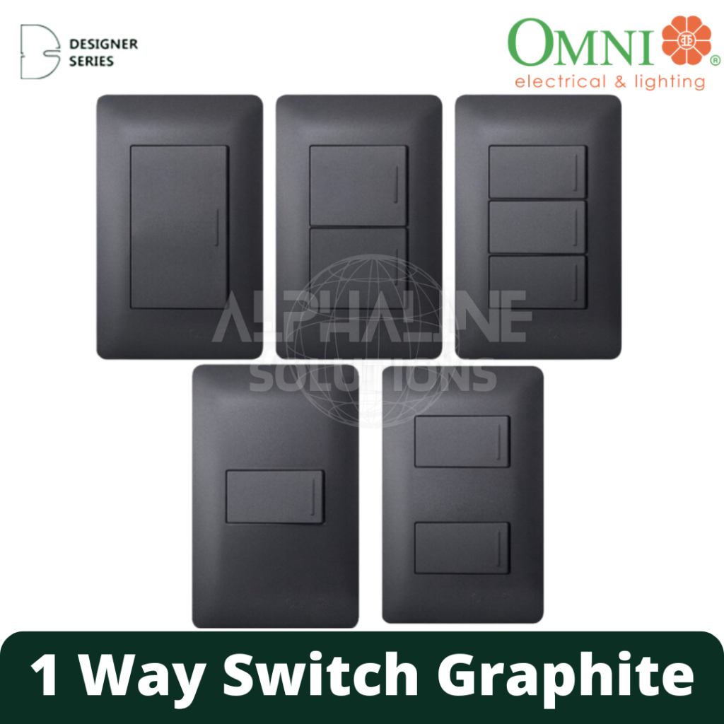 Omni Designer Series 1 Way and 3 Way Graphite Switches 16A | Shopee ...