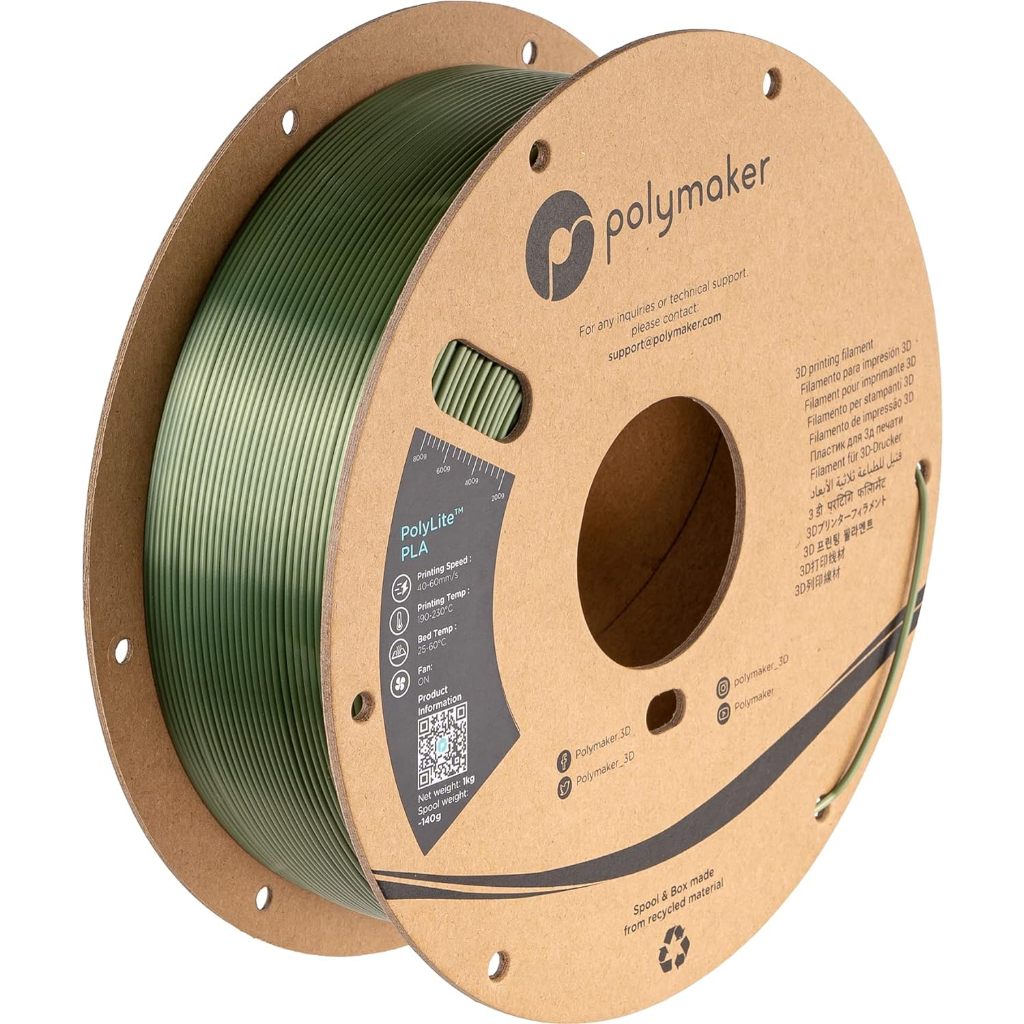 Polymaker Silk PLA Filament 1.75mm, Smooth surface finish help hide the ...