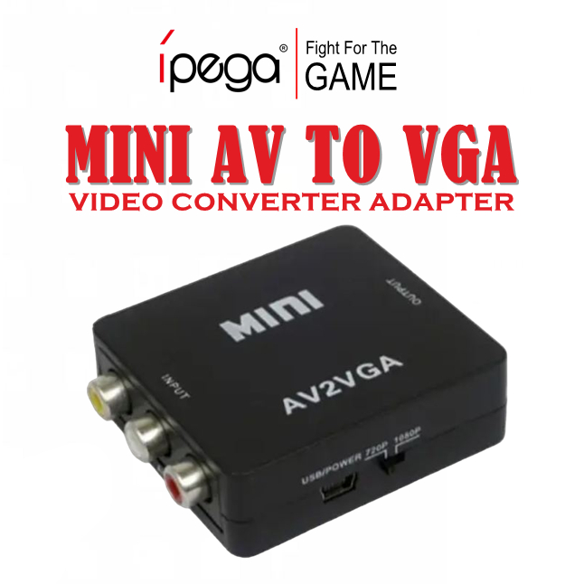 Mini Hd Av2Vga Video Converter Av Rca Cvbs to Vga Hdtv Adapter for Set ...