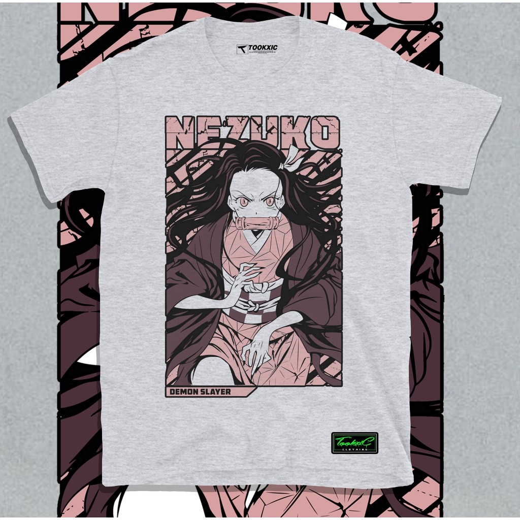 Demon Slayer | NEZUKO | Anime Shirt | Light Acid Gray | Sublimation ...
