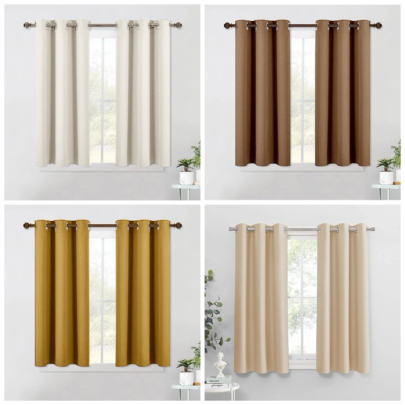 4 FT 5 FT Katrina Window Curtain Panels Bedroom Kitchen Grommet Top ...