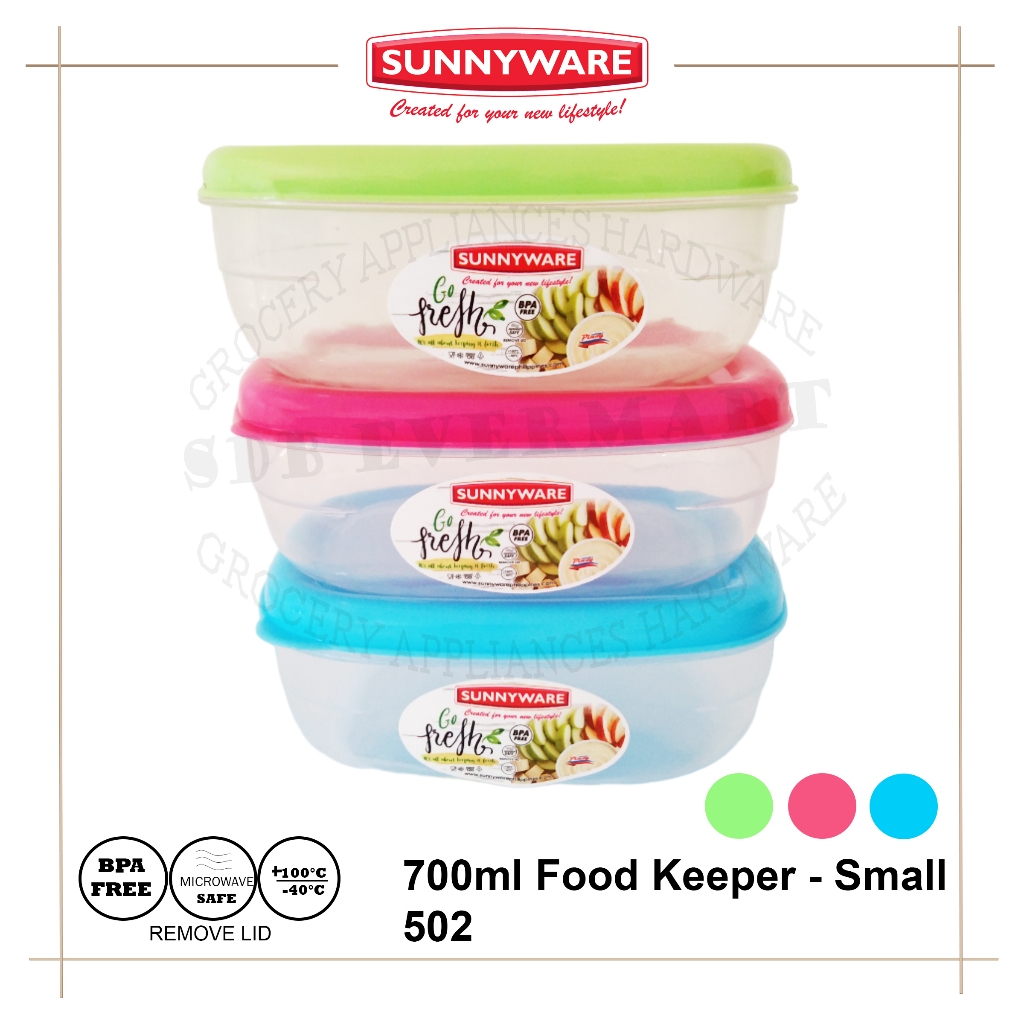 Sunnyware-Food Keeper-[502]-Small-Green Pink & Blue-1pc | Shopee ...
