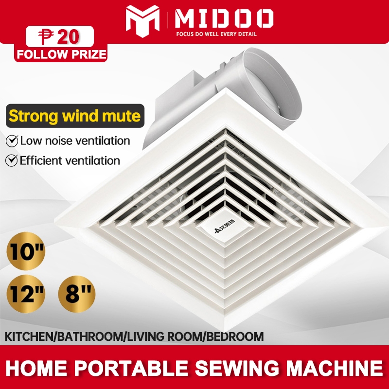 MIDOO Ventilation Fan 8/10/12“ Ceiling Exhaust Fan Silent Large Suction ...