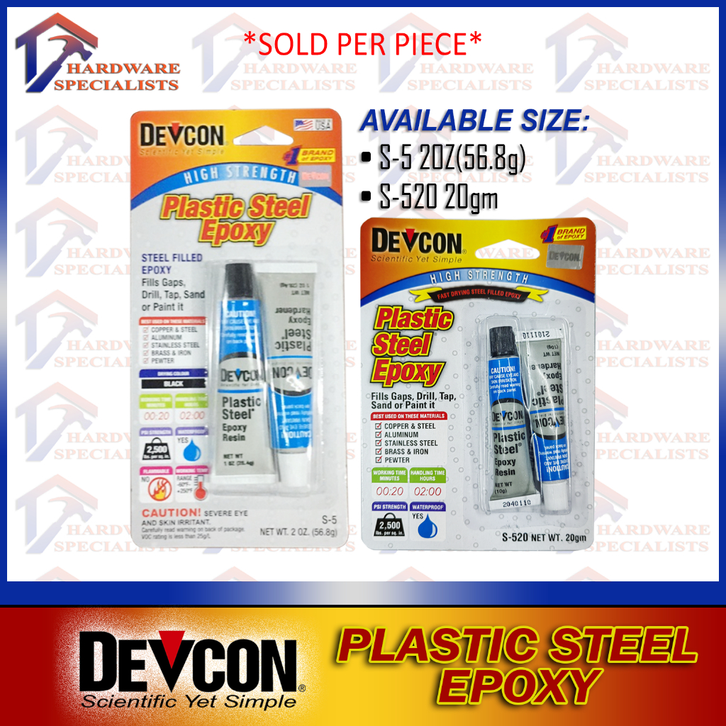 Devcon Plastic Steel Epoxy S-5 (56.8 g) or S-520 20gm Original ...