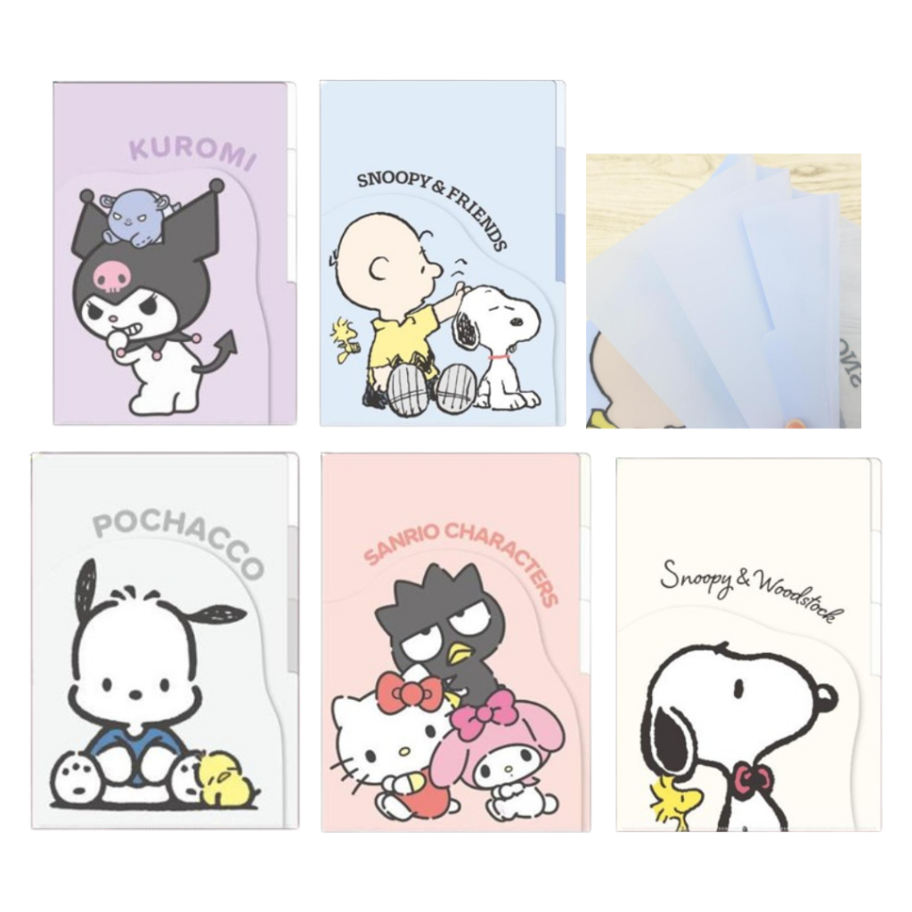 Kuromi Snoopy Sanrio Peanuts Die-cut 3 Pocket A4 Folder | Shopee ...