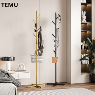 TEMU - Wall Mounted Clothes Hanging Organizer Rack Black Hanger rack ...