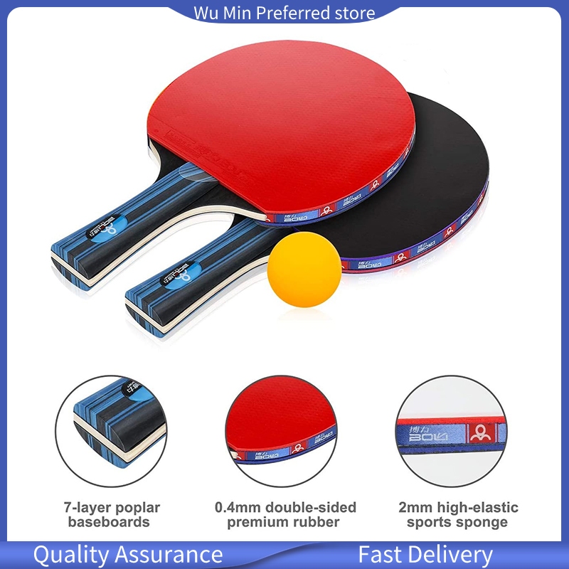 Table Tennis Bats Set, 2 Premium Rackets and 3 Ping Pong Balls Ping ...