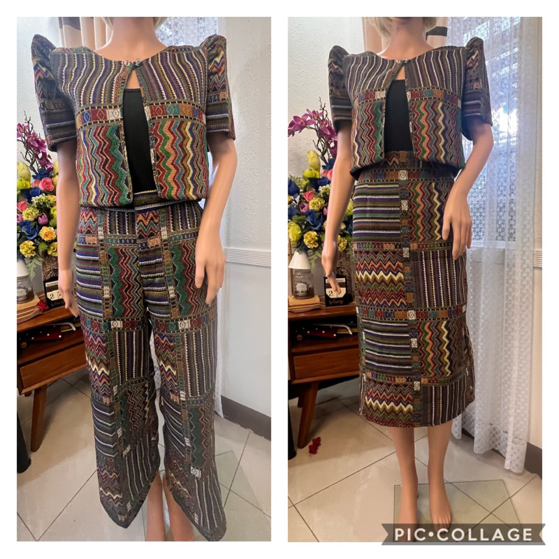 Modern Filipiniana 3-in-1 look Ethnic inspired chaleco Mestiza Sleeve ...