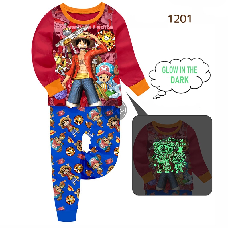 Luffy GLOW in the DARK Pajama Set One Piece Minecraft Roblox Marvel ...