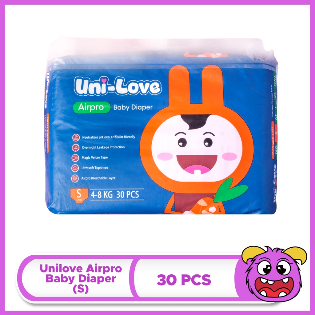 UniLove Airpro Baby Diaper 30's (Small) | Shopee Philippines
