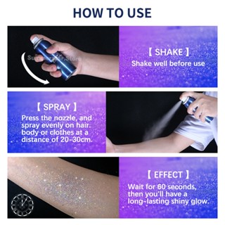150ML Night club party glitter spray for Body Hair Clothes Dating Shiny ...
