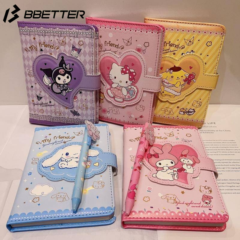 Sanrio Student Notebook & Pen Set With Magnetic Buckle Freehome Kawaii ...