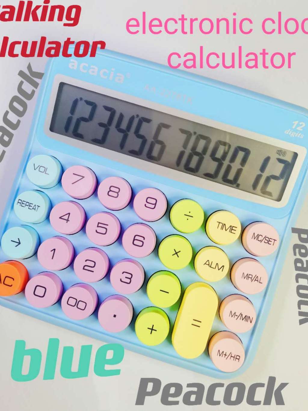 12-digit multi-function calculator speaking voice calculator electronic ...