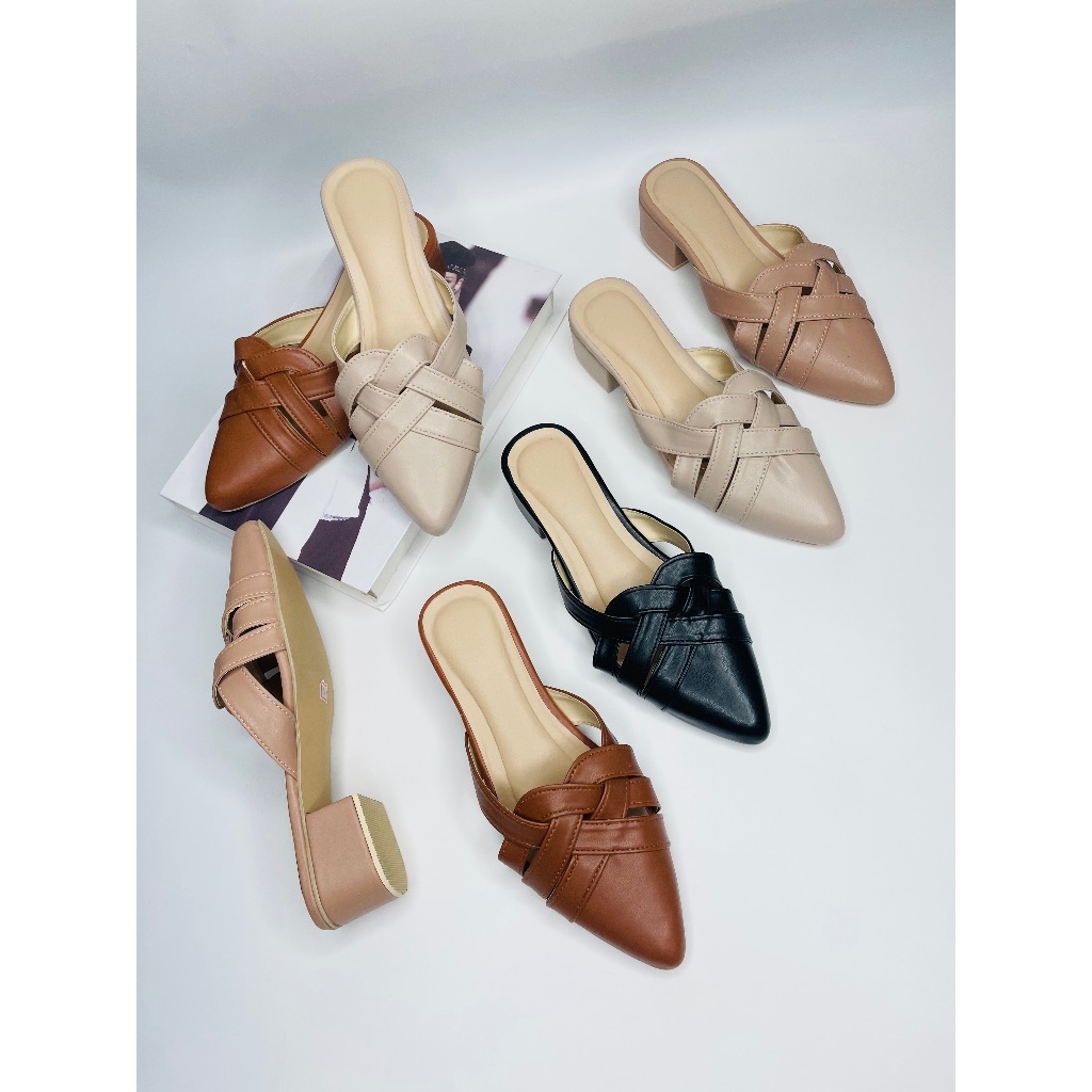 Mayo Sole Meet Shoes 1.5 Inch Heel Pointed Toe CrissCross (Standard ...