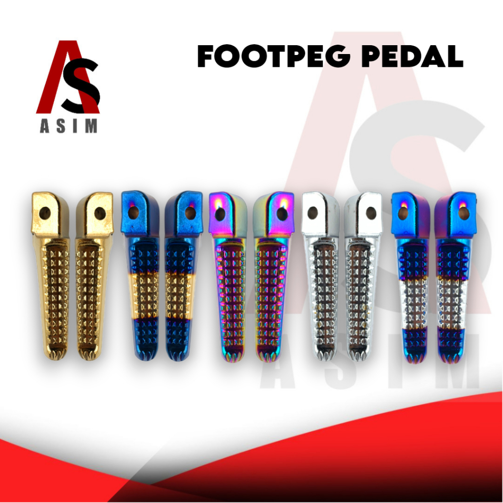 ASIM Motorcycle Rear Footrest Foot Pedal 1 Pair Motorcycle Alloy Two ...