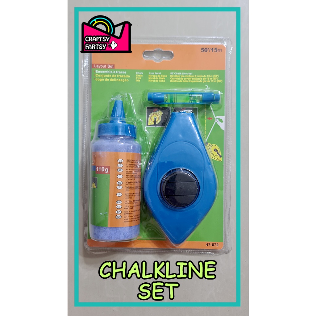 (PER SET) Chalkline Set, 3pc layout set chalk line marker w/ power ...