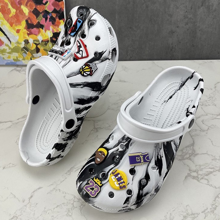 men graphic tie dye clog couple sandals solid color official sandals ...