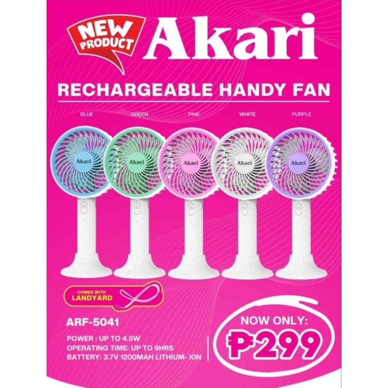 Akari HandyFan Rechargeable ARF-5041 | Shopee Philippines