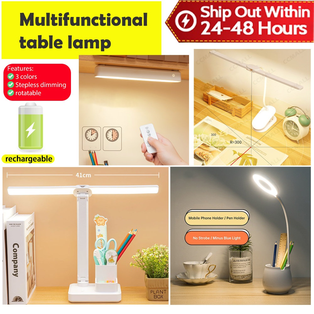 Double lamp LED Folding Touch Desk Lamp Multi-Function Penholder Lamp ...