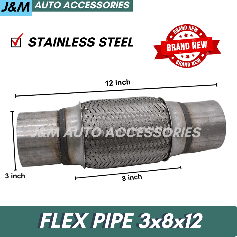 Exhaust Flex Pipe 3 X 8 X 12 Stainless Steel Double Braid | Shopee ...
