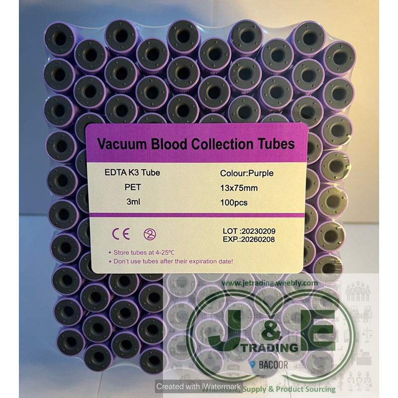 EDTA Tube 3ml K3 (plastic) 1box(12 trays) | Shopee Philippines