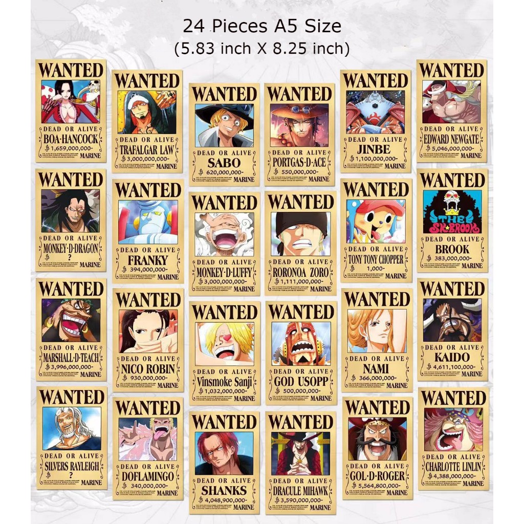Shop one piece wanted poster for Sale on Shopee Philippines