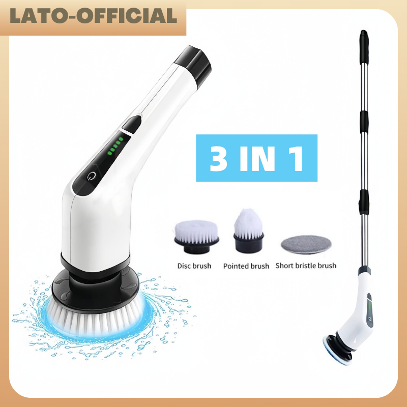 3 in 1 Electric Cleaning Brush Rechargeable Electric Spin with LED ...
