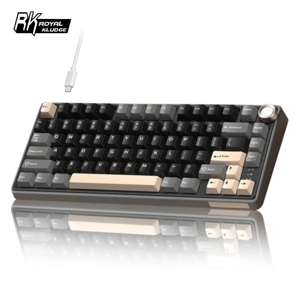 Royal Kludge RK R75 Mechanical Keyboard 75% TKL with Volume Knob Gasket ...
