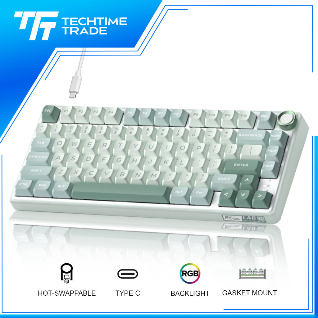 Royal Kludge RK R75 Mechanical Keyboard 75% TKL with Volume Knob Gasket ...