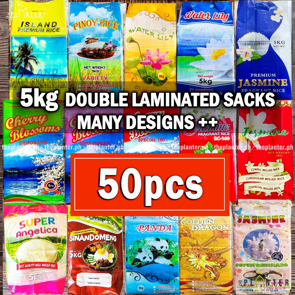 5KG 3kg 2kg ( 50 pcs ) DOUBLE LAMINATED SACK for RICE storage ...