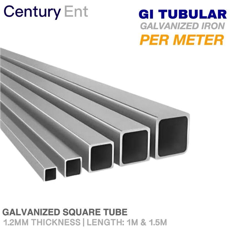 1M & 1.5M | GI Tubular | Galvanized Iron Square Tube | 1.2MM Thick | Sold By 1M & 1.5M | Shopee ...