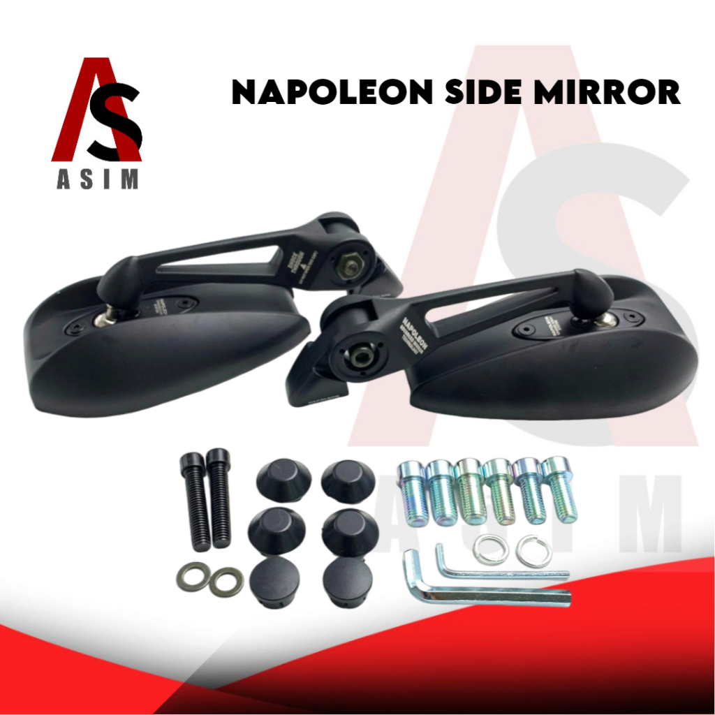 ASIM MOTOR STREET KING MIRROR NAPOLEON REAR SIDE MIRROR CLEAR UNIVERSAL ...