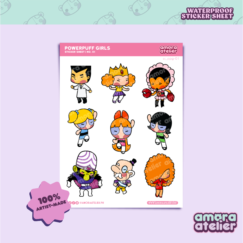 Sticker Sheet | Powerpuff Girls PPG | Fan Art by Amora Atelier | Shopee ...