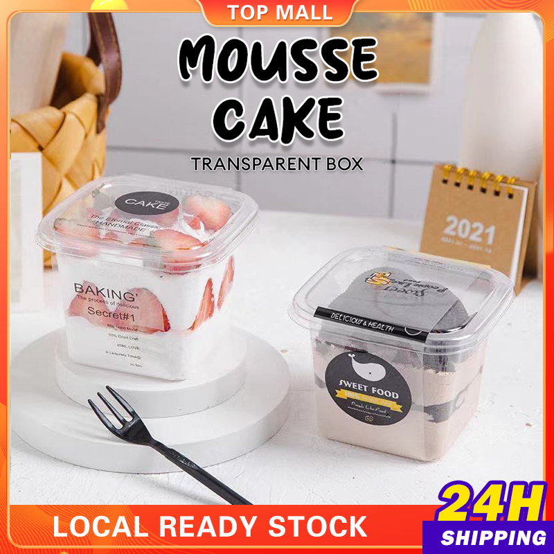 50Pcs Cake Container Transparent Plastic Dessert Cup With Lids ...