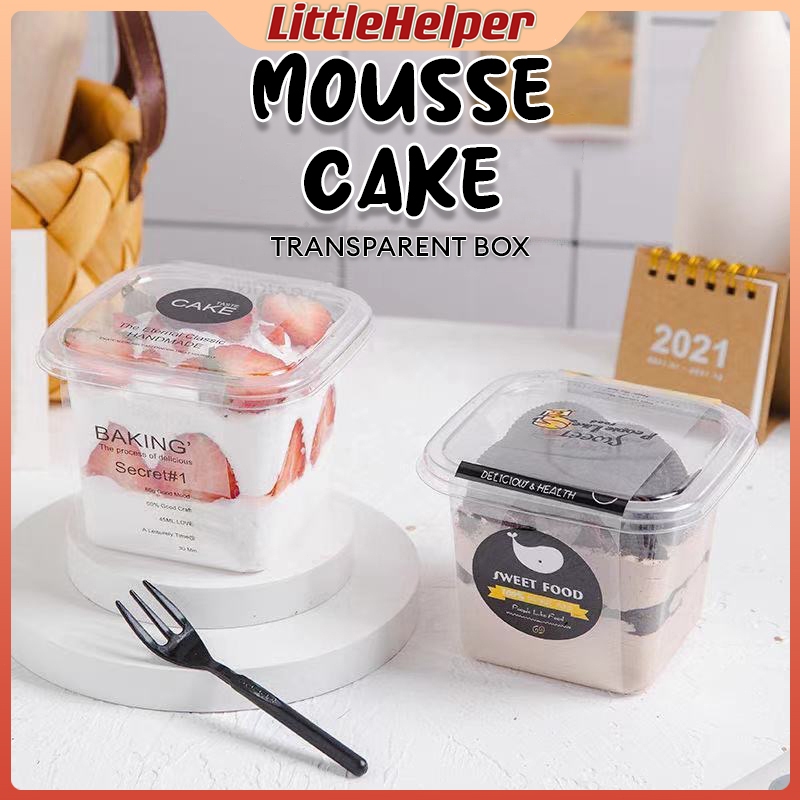 50Pcs Disposable Mousse Dessert Box With Lid Clear Plastic Pudding ...