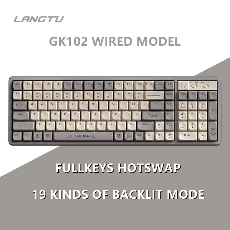 ( wired blue switch) Mechanical full size mechanical keyboard type c ...