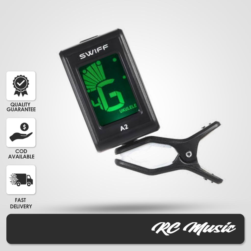 RC Music SWIFF A2 Mini Clip-On Automatic Tone Tuner LCD for Acoustic Electric Guitar Bass Etc ...