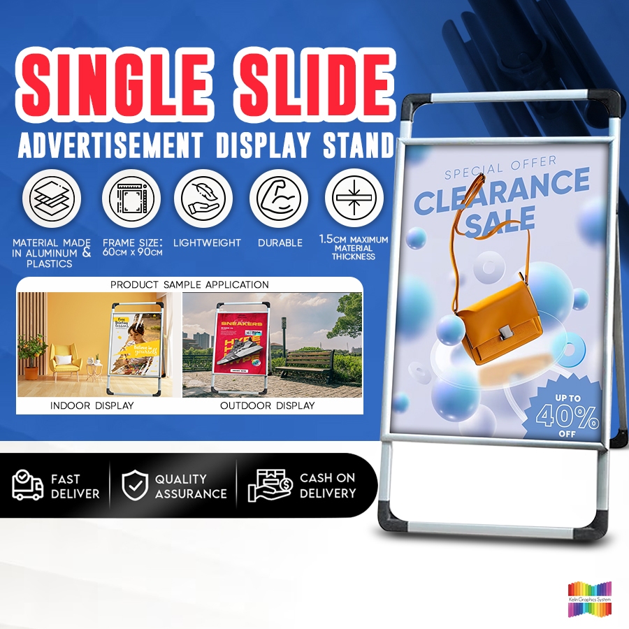 KGS Single Slide Poster Stand | for Advertising, Display Stand, Product ...