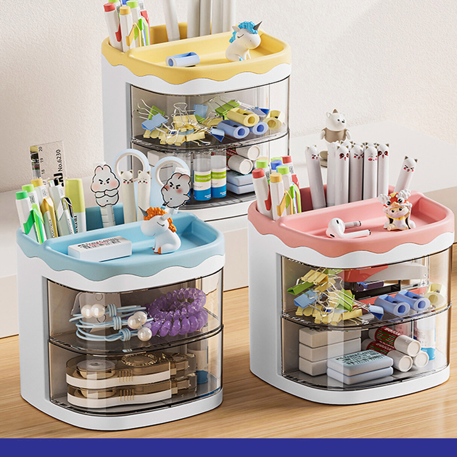 stationary rack Desk Organizer Multifunctional Makeup Organizer Box ...