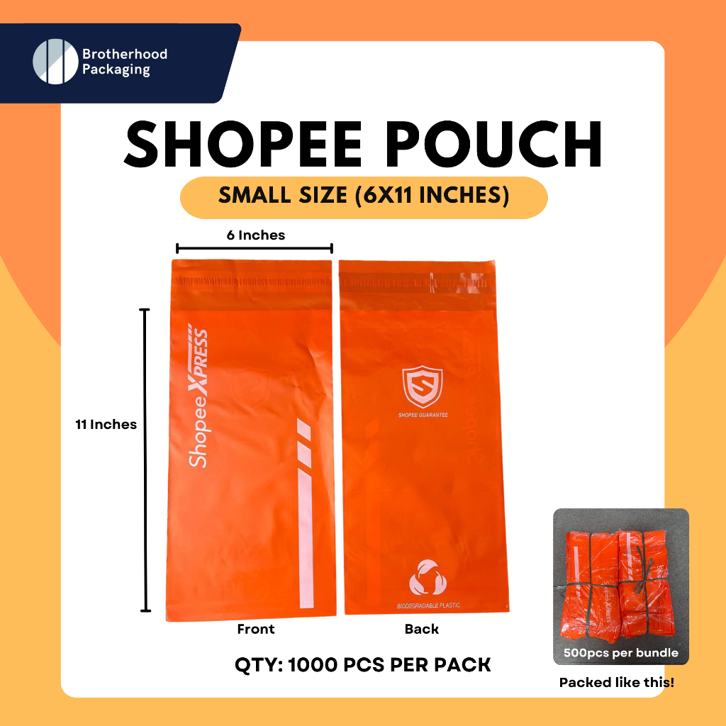 Shopee Orange Pouch Small 1000pcs (6x11 in) | Shopee Philippines